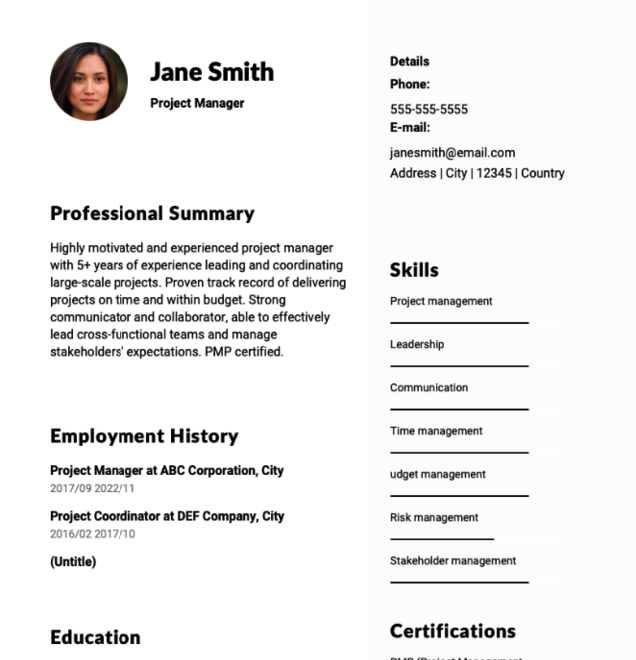 Project Manager Resume Example & Writing Guide — CVBLADE